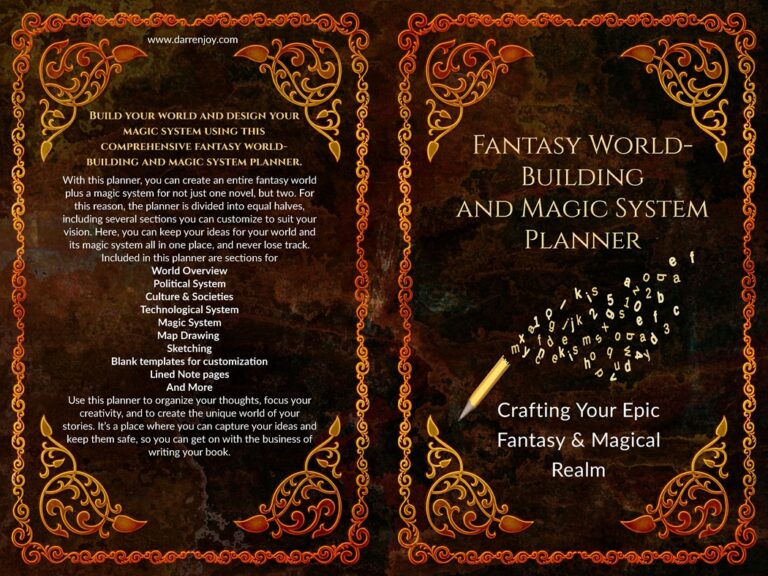 World-Building & Magic System Planner - Darren Joy Dark Epic Fantasy Author